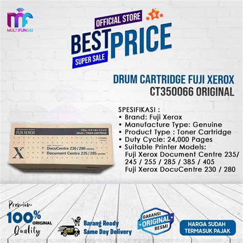 Jual Drum Cartridge Fuji Xerox CT350066 Original Shopee Indonesia