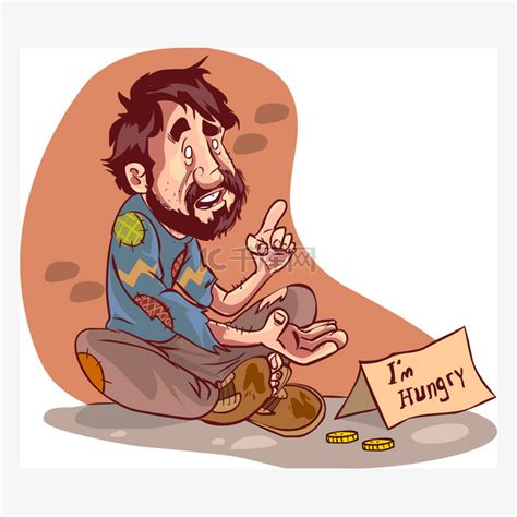 一个乞丐的矢量图素材图片免费下载 千库网