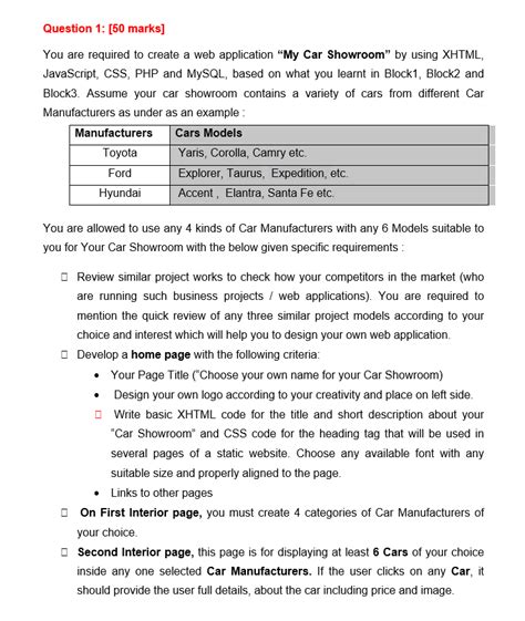 Solved Question 1 50 Marks You Are Required To Create A