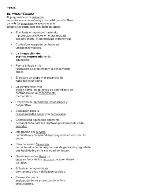 Progresismo En La Educacion Pdf Plan De Estudios Ciencia Cognitiva