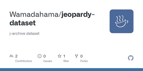 GitHub Wamadahama Jeopardy Dataset J Archive Dataset