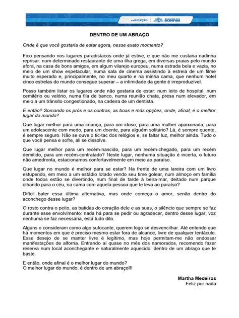 Texto Dentro De Um Abraço Pdf