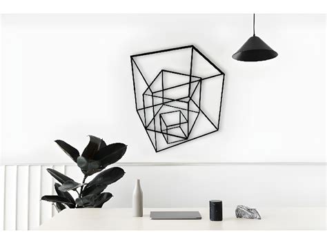 Decorazione In Metallo Da Parete Tulipano D Acqua Nero 50 X 0 15 X 57 Cm