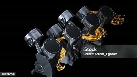 수리에 윤 활 유 오일을 가진 자동차 엔진의 3d 그림 모터 오일의 윤 활 개념 3차원 형태에 대한 스톡 사진 및 기타 이미지 3차원 형태 강철 공학 Istock