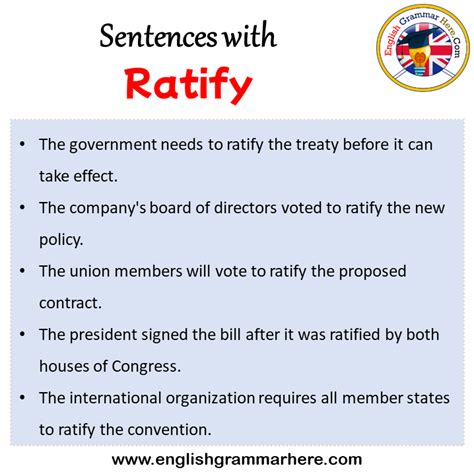 Sentences With Ratify Ratify In A Sentence In English Sentences For