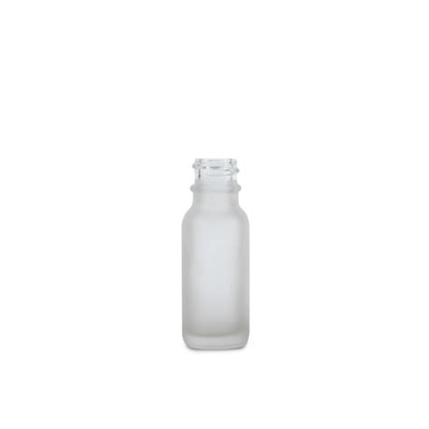 05 Oz Clear Frosted Glass Boston Round Bottle 18 400 Neck Finish The