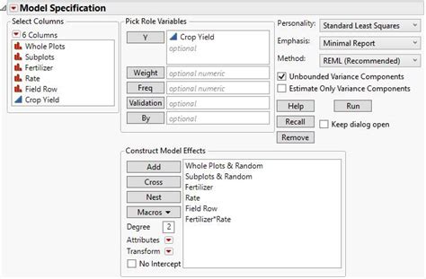 Solved Multiple Regression In Split Plot Design Jmp User Community