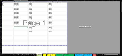 Oee Dashoboard Excel Template Production Performance Tracking