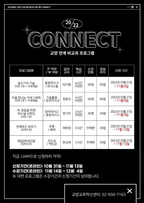 인덕대학교 2022학년도 2학기 교양 연계 비교과 프로그램 Connect 오픈 온라인 추가