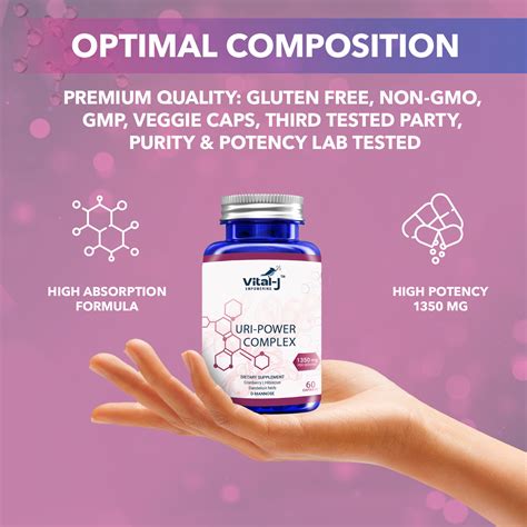 Uri Power D Mannose 4 In 1 Complex 1350mg 60 Veggie Capsules Vital J