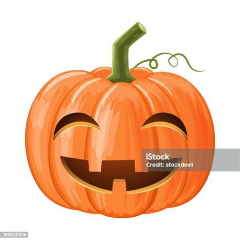 Halloween Pumpkin Jack Olantern Isolated White Background Vector Stock