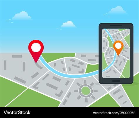 Mobile Gps Navigation And Location Tracking App Vector Image