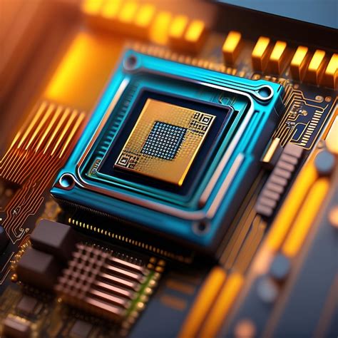 Premium AI Image Closeup Of Computer Chip Circuit Board RAM Data Technology Motherboard