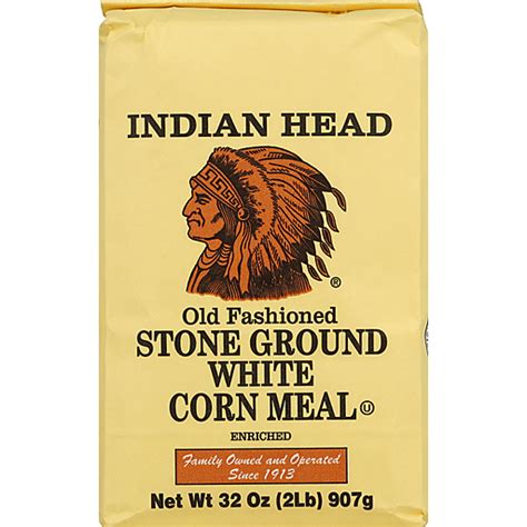 Indian Head Old Fashioned Stone Ground Corn Meal White Flour Corn