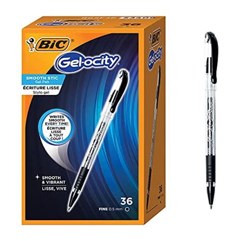 Bic Gelocity Smooth Gel Pens Fine Point 05mm Black For A Smooth