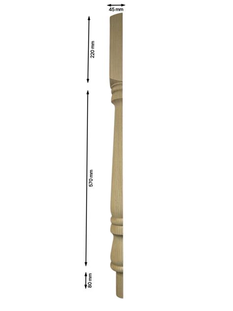 Ash Turned Georgian Half Newel Post 90mm X 790mm Shaw Stairs Ltd