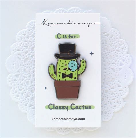 Classy Cactus Enamel Pin Etsy
