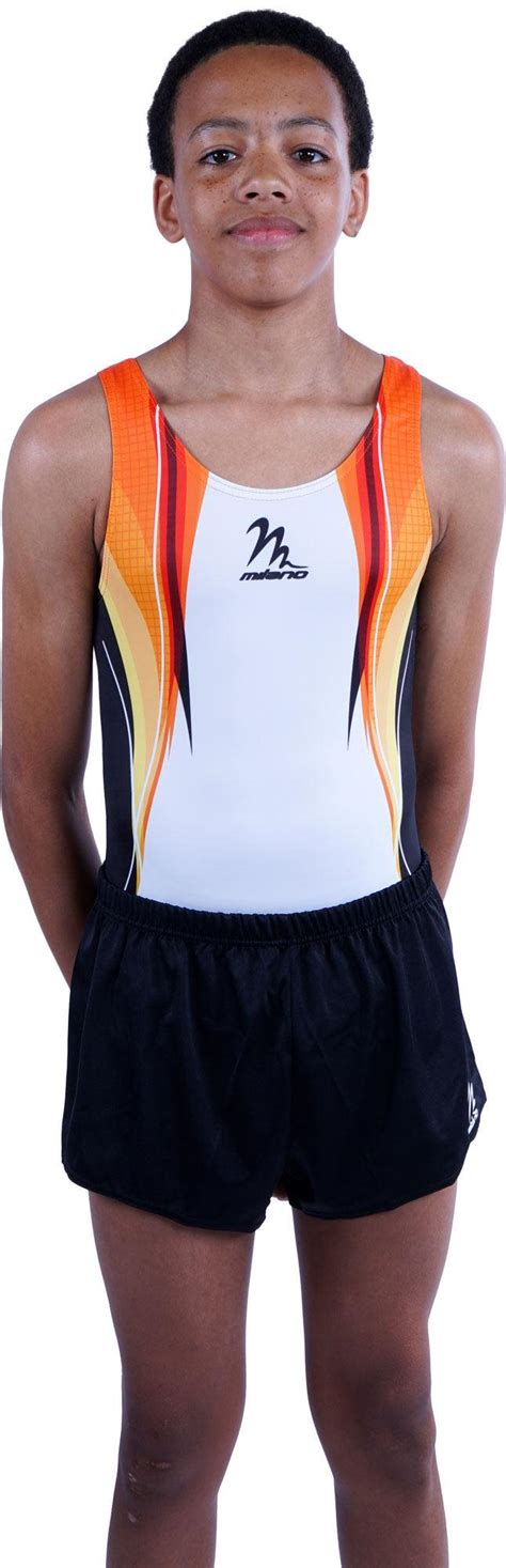 Milano Mens Leotard Checker Orange Cek Gymnastics