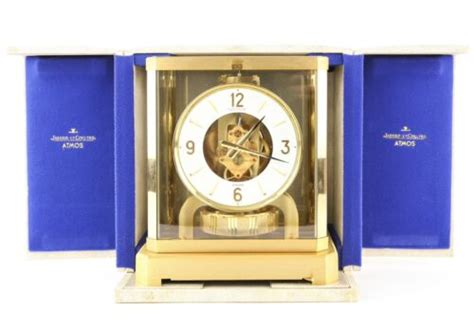 Jaeger Lecoultre Atmos Brass Glass Bracket Mantel Clock Boxed