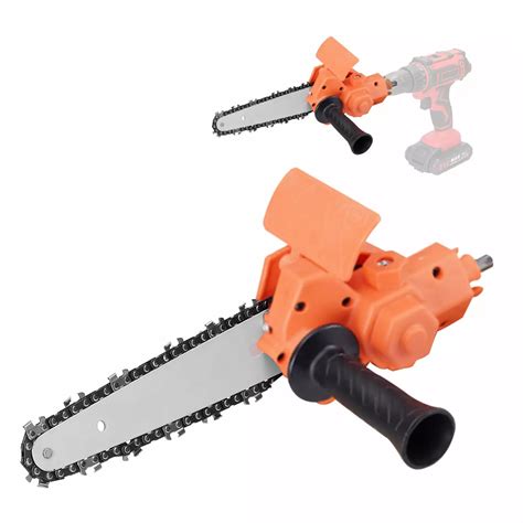 6 Inch Electric Drill Modified To Electric Chainsaw Tool Attachment