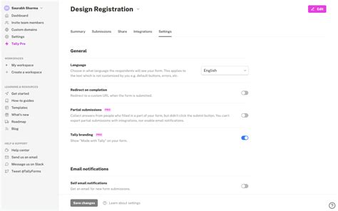 Tally Ui Ux Design Saas Application Design Saas Ui
