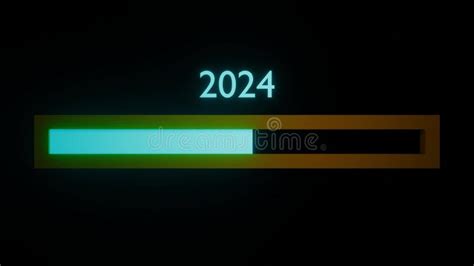 Loading 2024 To 2025 Progress Bar On Black Background Animation Happy