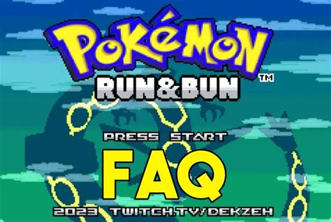 Pokemon Run And Bun Faq Gbacodes