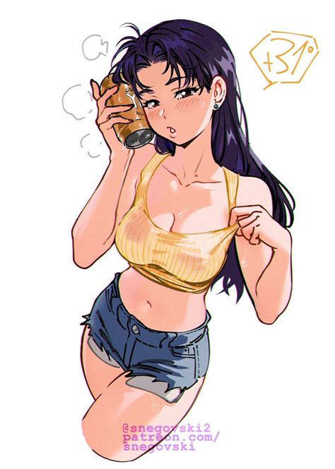 Katsuragi Misato Neon Genesis Evangelion Drawn By Snegovski Danbooru