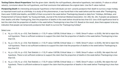 Solved Testing Claims About Proportions Test The Given Chegg