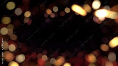 Space Background Bokeh Colorful Lights Glow On Black Background With Bokeh Effect Out Of Focus