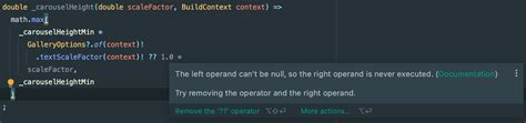 Run Log `null Check Operator Used On A Null Value` Dart Analysis `the Argument Type Double