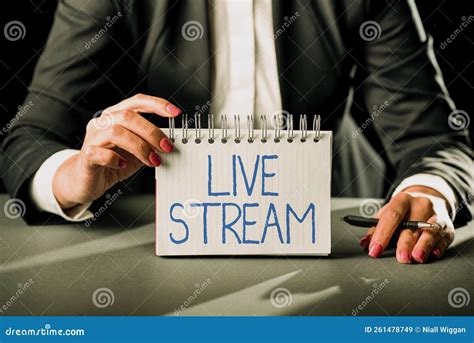 Text Caption Presenting Live Stream Business Showcase To Broadcast A