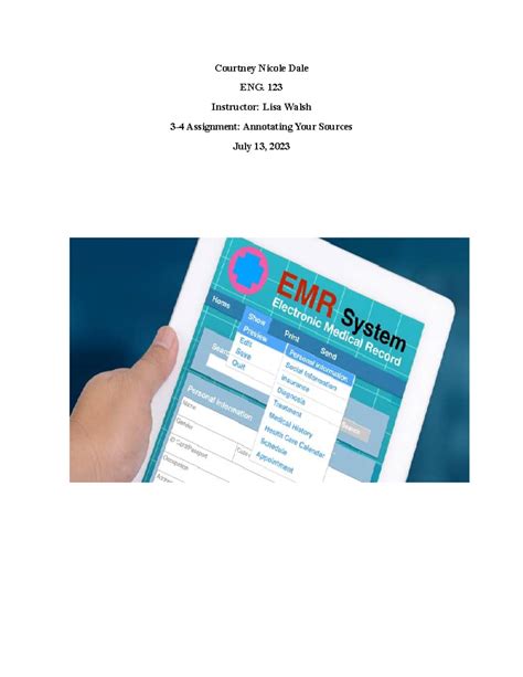 3 4 Assignment Annotating Your Sources English 2 2 Courtney Nicole