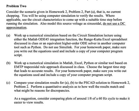 Solved Problem Two Consider The Scenario Given In Homework