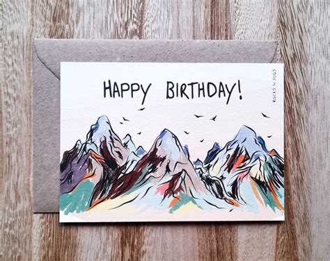 Happy Birthday Rock Climbing Greeting Card Camping Adventure
