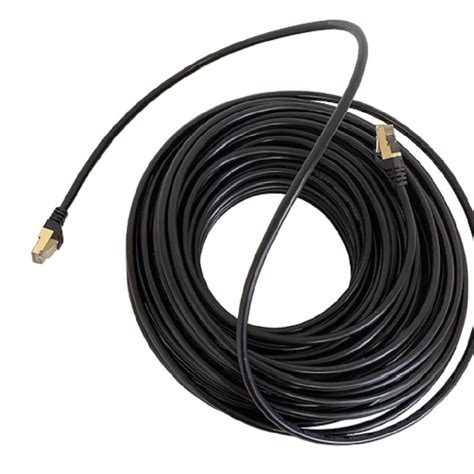 Vago Tools Cat7 Patchkabel Netzwerkkabel Schwarz 50m Rund Lan Kabel