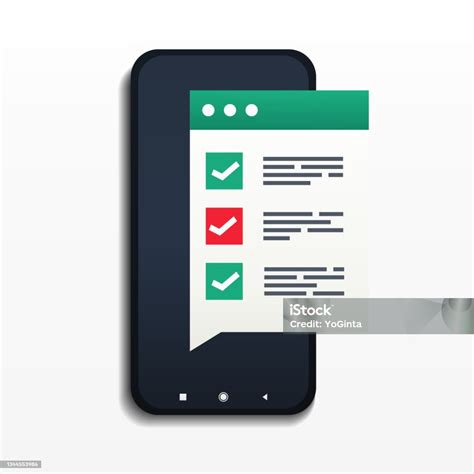 체크리스트가 있는 스마트폰 문서 양식입니다 작업 목록입니다 마크를 확인합니다 인터넷에 대한 스톡 벡터 아트 및 기타 이미지 인터넷 채움 Brand Name Smart