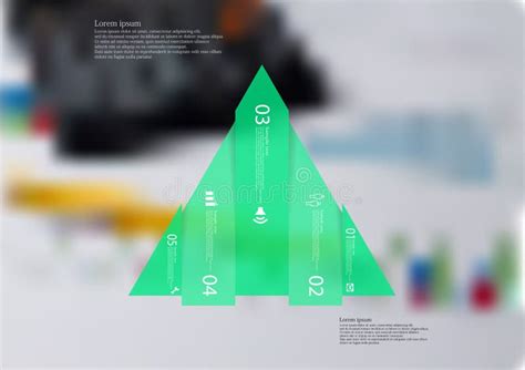 Illustration Infographic Template With Triangle Vertically Divided To