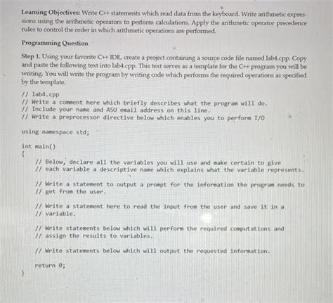 Solved Leaming Objectives Write C Statements Which Read Chegg