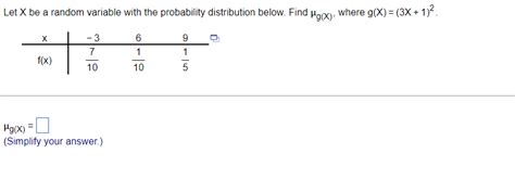Solved Let X Be A Random Variable With The Probability Chegg