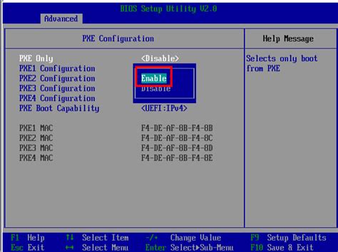 Enable Pxe