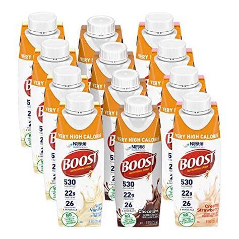 Boost Very High Calorie Nutritional Drink Variety Pack 4 Bottles Very