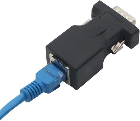 DB9 RS232 Female Port To RJ45 Female Connector Card DB9 Serial Port Extender To LAN CAT5 CAT6
