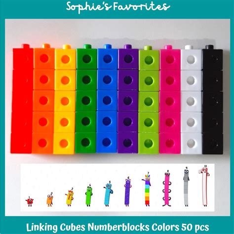 50 Pcs Numberblocks Cubes Linking Cubes Link Cubes Snap Cubes Cube Links Unifix Blocks Number