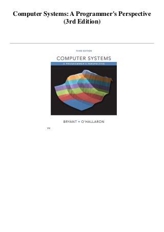 Computer systems a programmer's perspective (3rd edition)