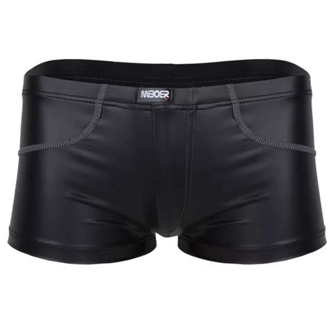 De Herren Sexy Dessous Wetlook Boxershorts Lackleder Höschen Clubwear