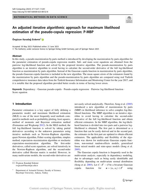 an adjusted iterative algorithmic approach for maximum likelihood