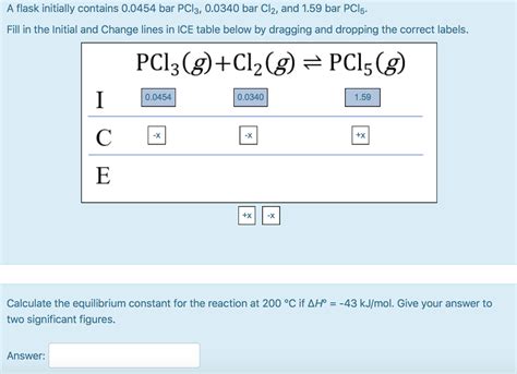 Solved At 298 K The Kp For The Reaction Pcl3 G Cl2 G