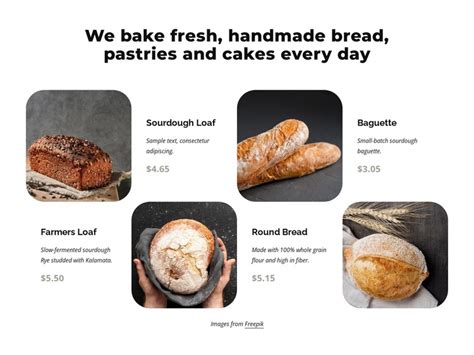 Handmade Bread HTML Template By Nicepage