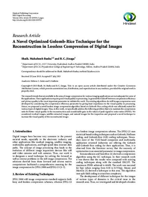 pdf a novel optimized golomb rice technique for the reconstruction in